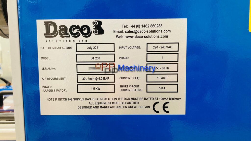 2021 Daco DT250 Tabletop Slitter Rewinder with BST web guide – PP ...