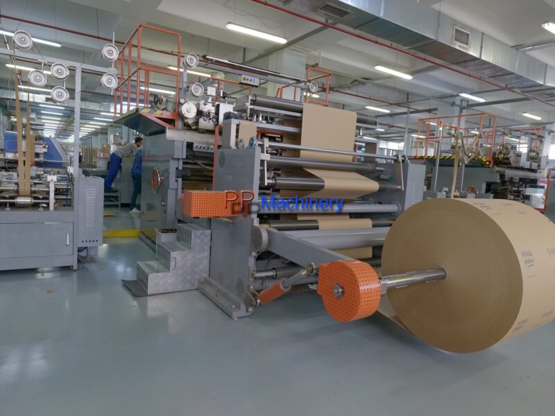 Nanjiang WFD-550 Automatic Roll Fed Paper Bag Machine with inline ...