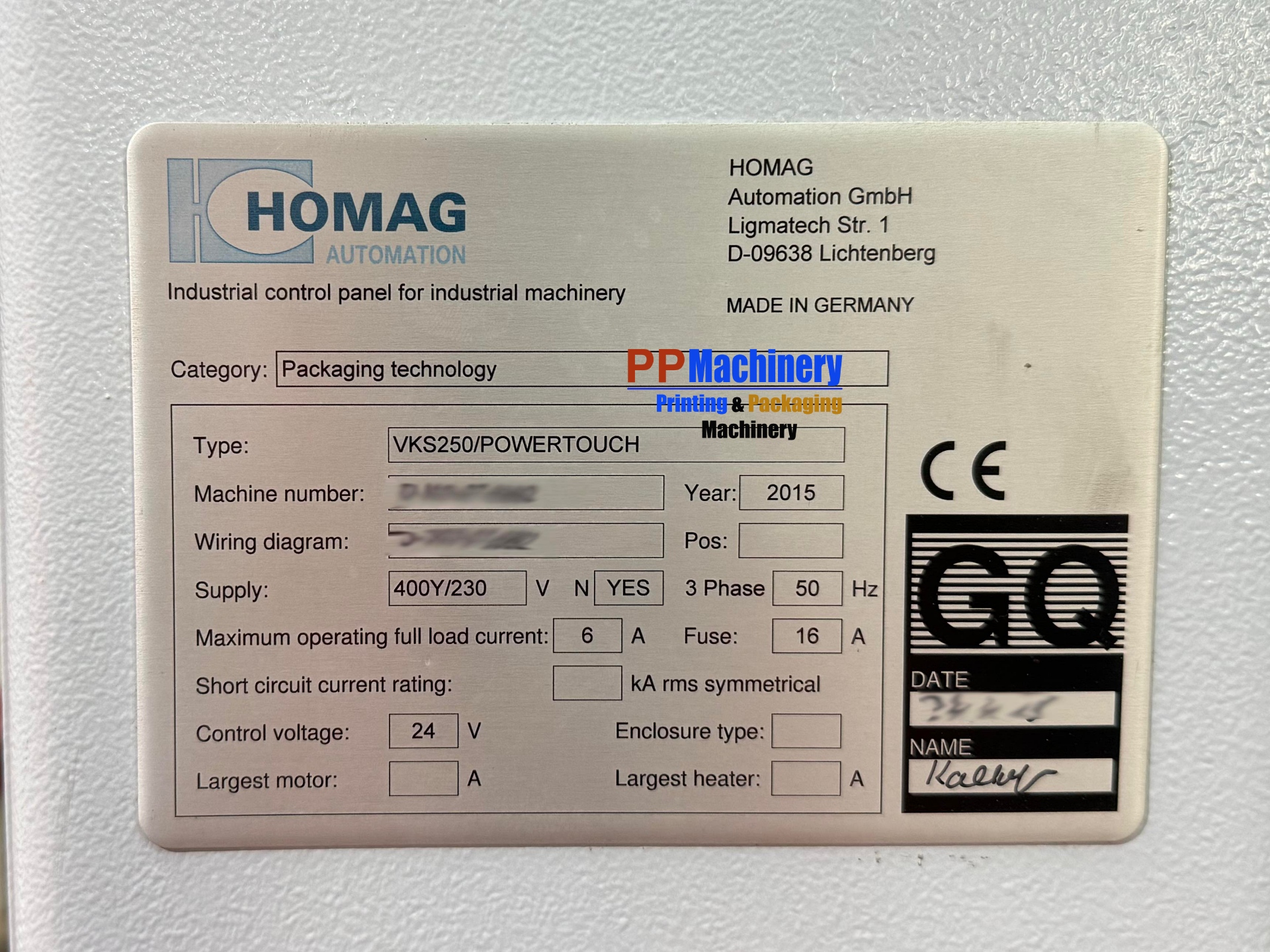 HOMAG AUTOMATION VKS 250 Profiline Powertouch from 2015 – PP Machinery ...